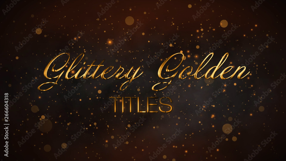 Glittery Golden Titles Stock Template | Adobe Stock