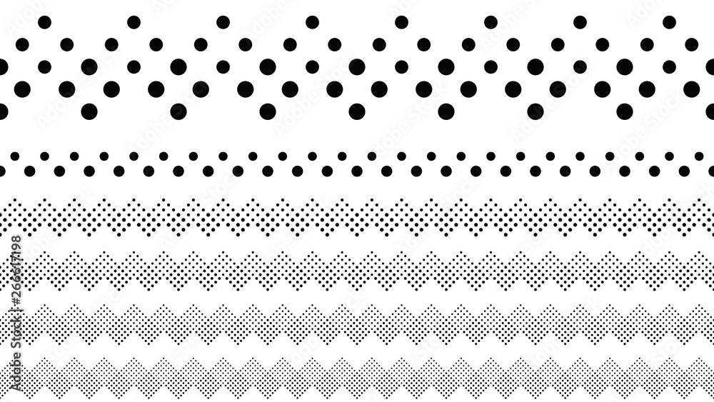 Repeating abstract geometrical dotted pattern page separator set ...