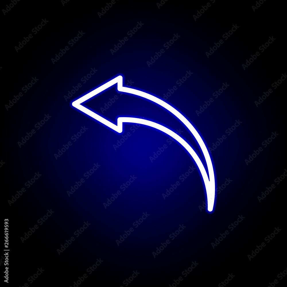 undo clear, arrow icon in neon style. Can be used for web, logo, mobile ...