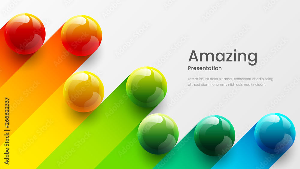 Amazing abstract vector 3D colorful balls illustration template for ...