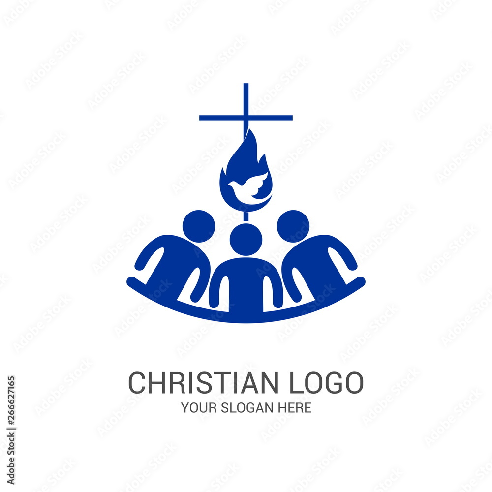 Church logo and biblical symbols. The unity of believers in Jesus ...