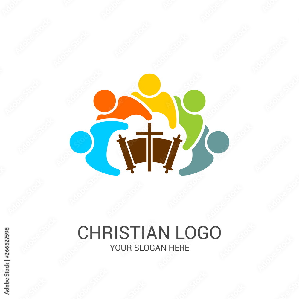 Church logo and biblical symbols. The unity of believers in Jesus ...