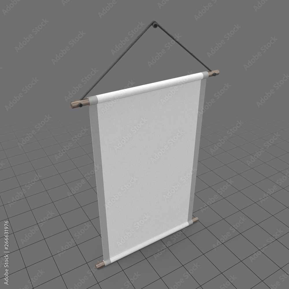 Hanging banner Stock 3D asset | Adobe Stock