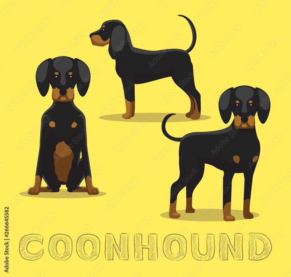 Dog Coonhound Cartoon Vector Illustration Stock Vector | Adobe Stock
