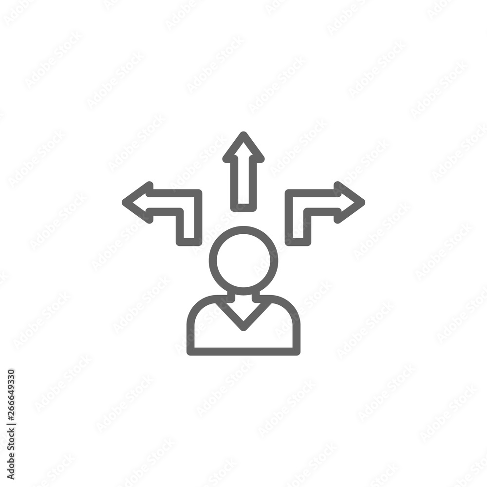 Path man outline icon. Elements of Business illustration line icon ...