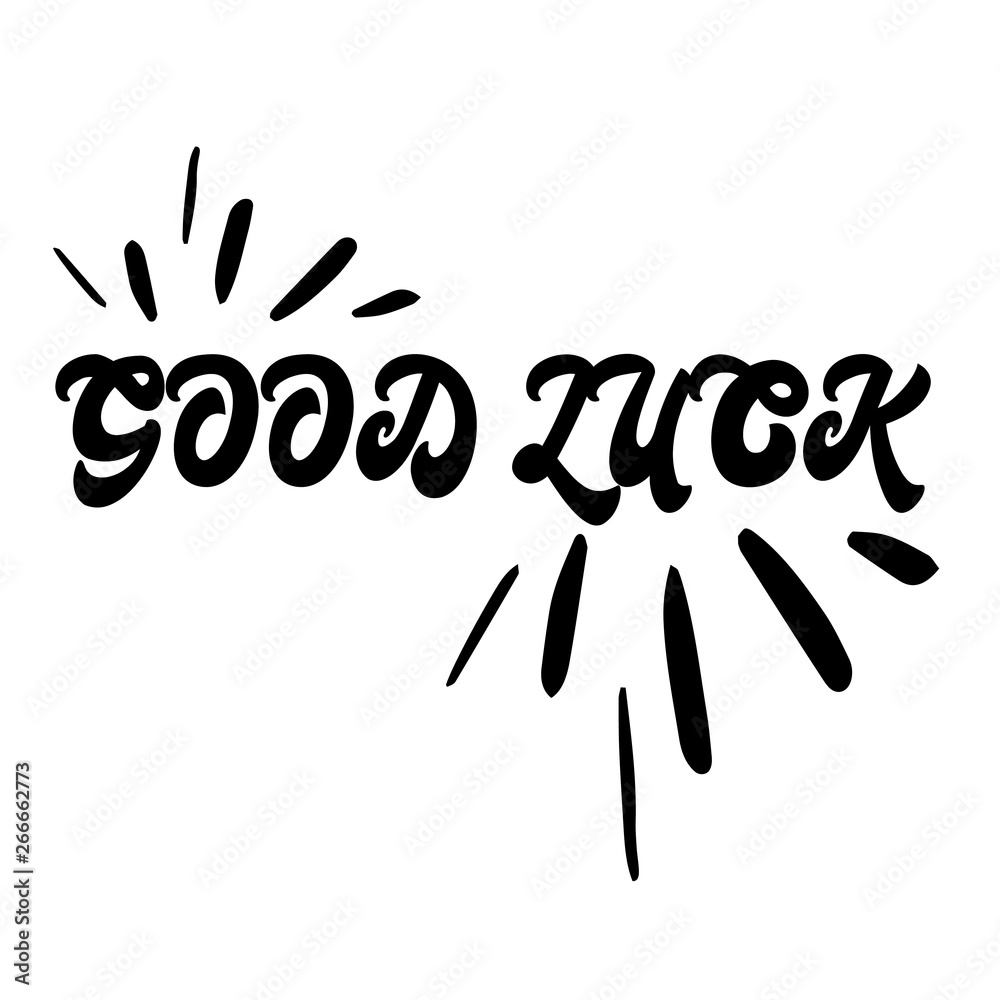Good Luck Inspirational Quote with Magic Stars and Rays. Vector ...