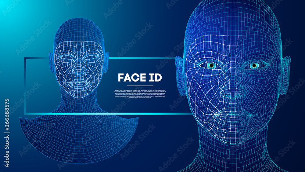 Robot blue eyes android with detailed iris and pupil. Facial ...