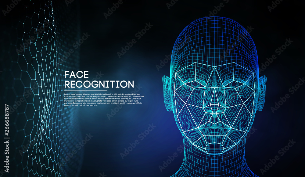 Robot blue eyes android with detailed iris and pupil. Facial ...