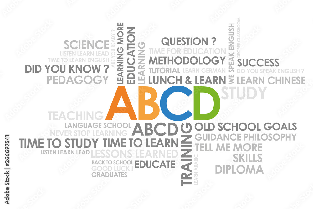 abcd in important words in the business world cloud words Stock ...
