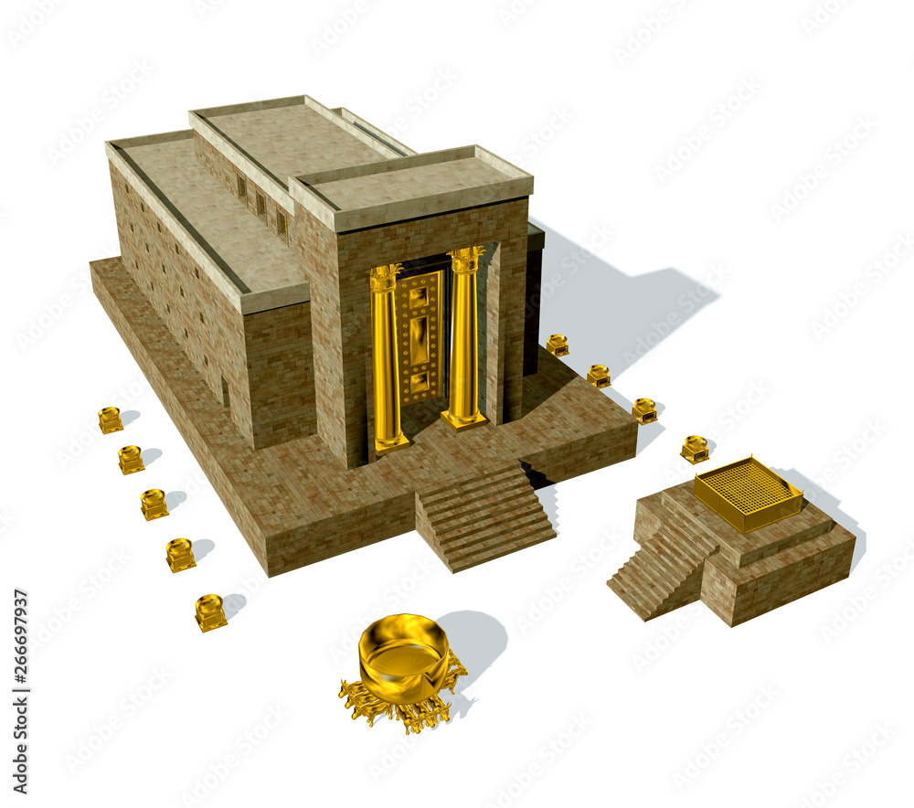 King Solomon Temple isolated on white background Stock Illustration ...