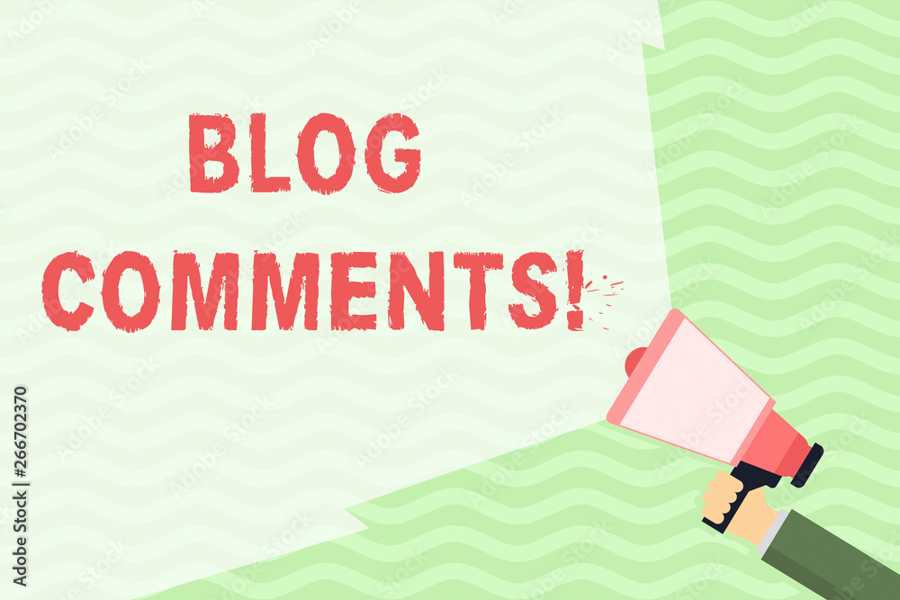 Conceptual hand writing showing Blog Comments. Concept meaning Space at ...