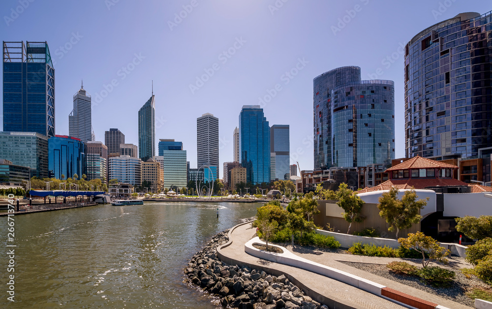 Poster The central business district of Perth seen from the Elizabeth ...