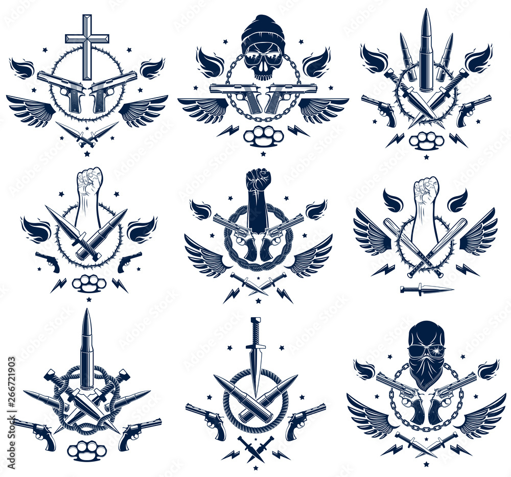 Revolution and Riot aggressive emblem or logo with strong clenched fist ...