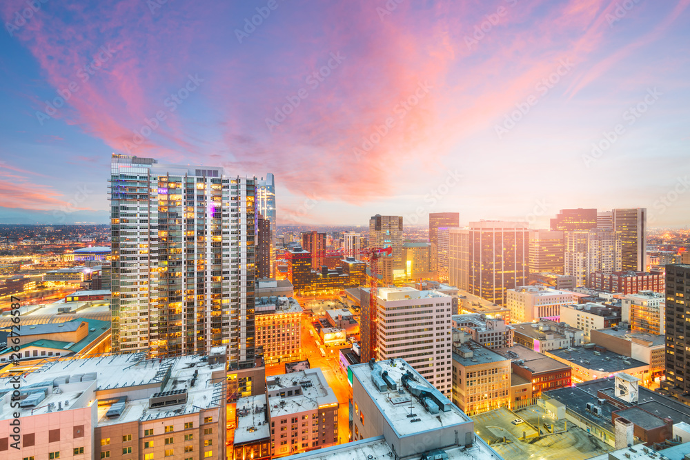 Denver, Colorado, USA downtown cityscape rooftop view Stock Photo ...
