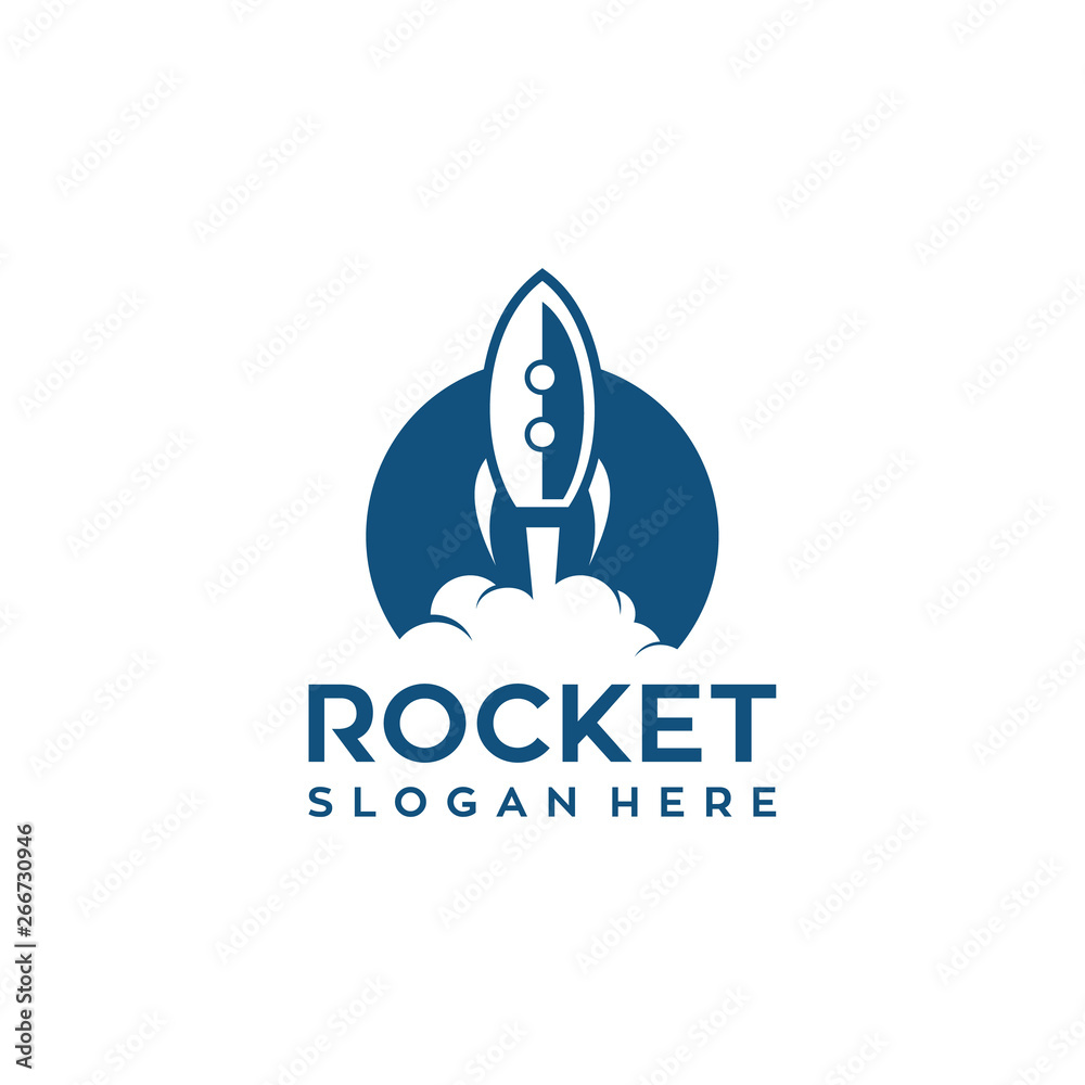 rocket launch vector logo design Stock Vector | Adobe Stock