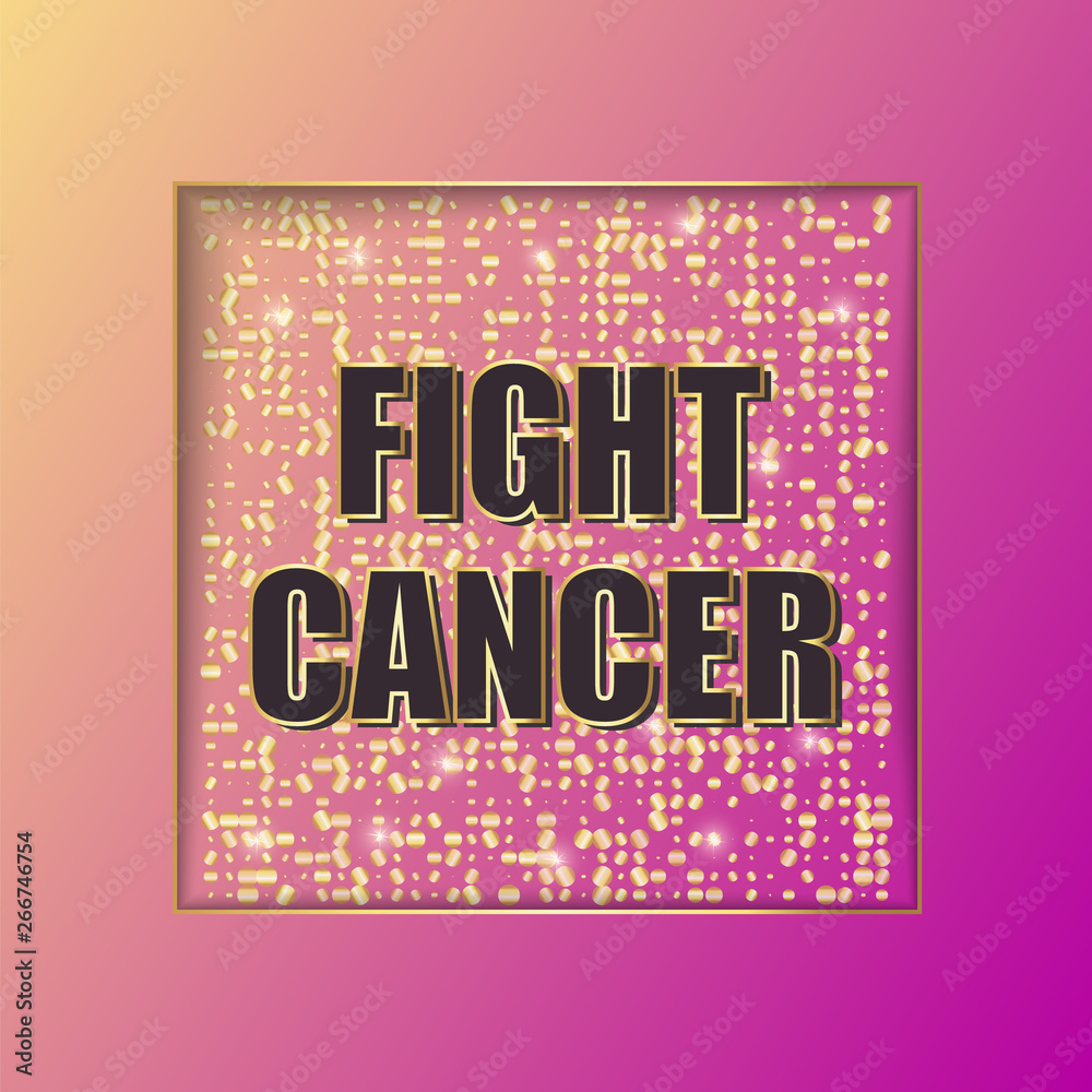 Fight cancer square banner design. Vector illustration. Stock Vector ...