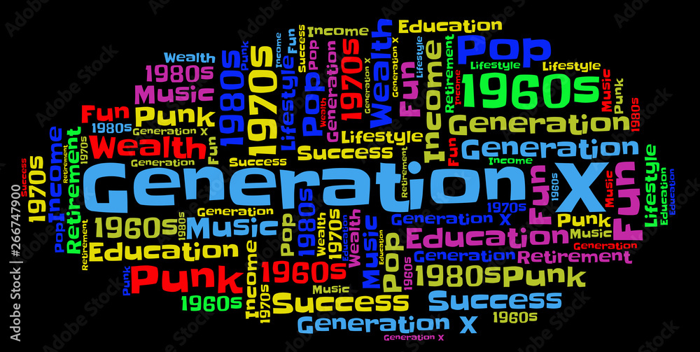 Word Cloud: The Generation X Stock Illustration | Adobe Stock