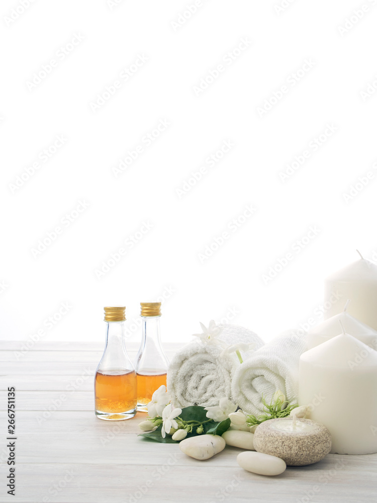 Spa setting on white wooden background Stock Photo | Adobe Stock
