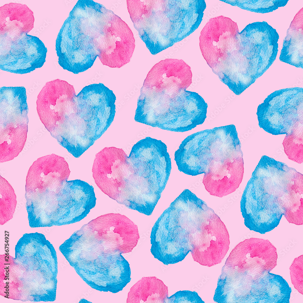 Pink And Blue Heart Background