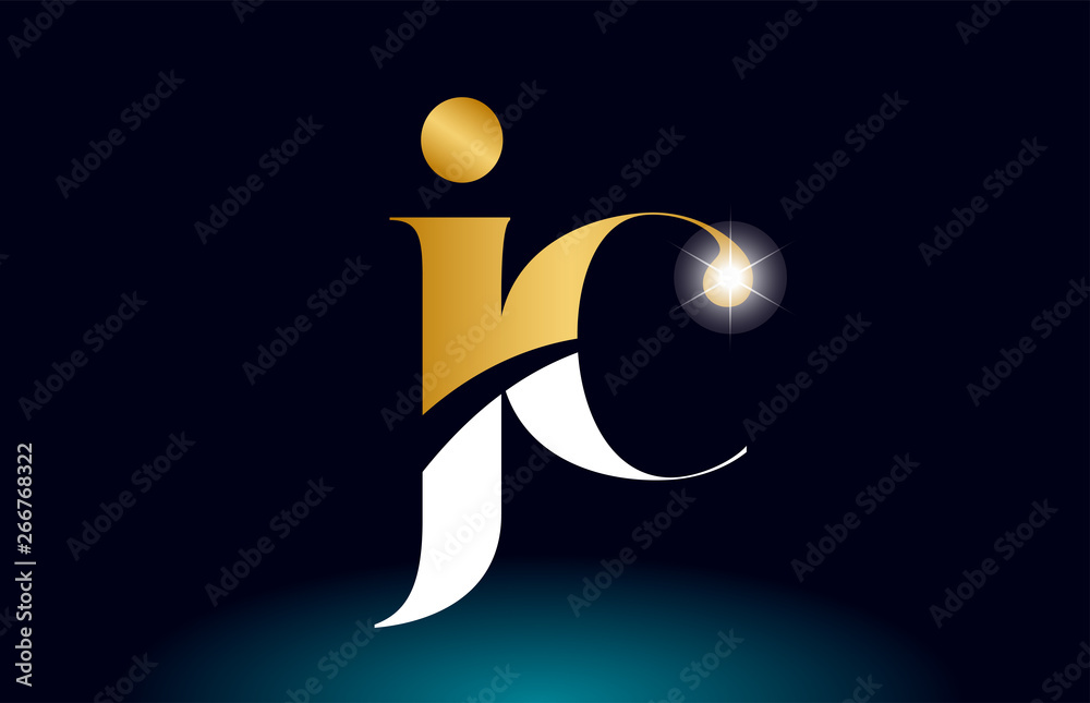 gold golden alphabet letter jc j c logo combination company icon design ...