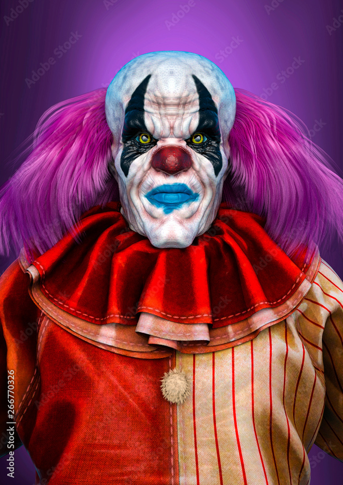 bad and ugly clown in a horror portrait Stock Illustration | Adobe Stock