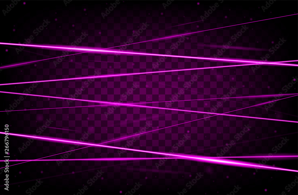 Purple realistic laser beam background. Laser rays iolated on ...
