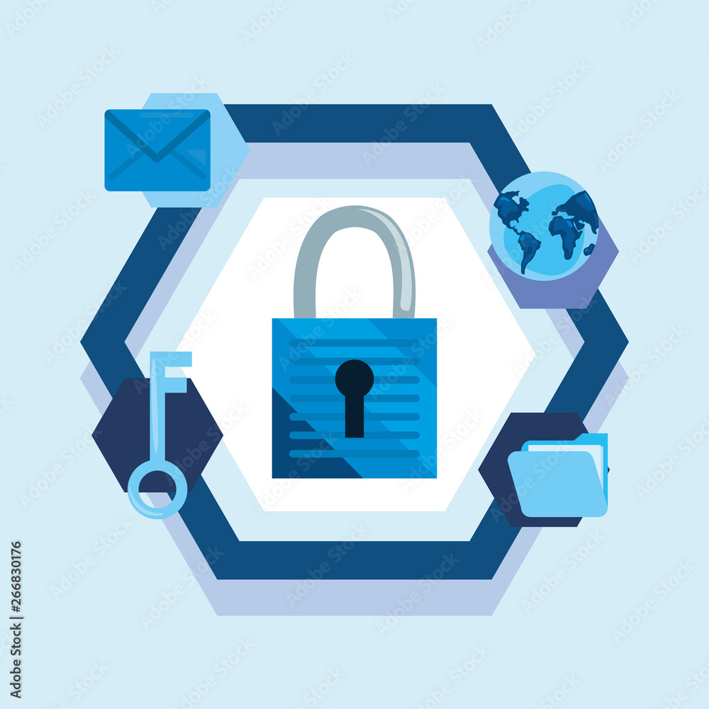 cybersecurity data protection Stock Vector | Adobe Stock