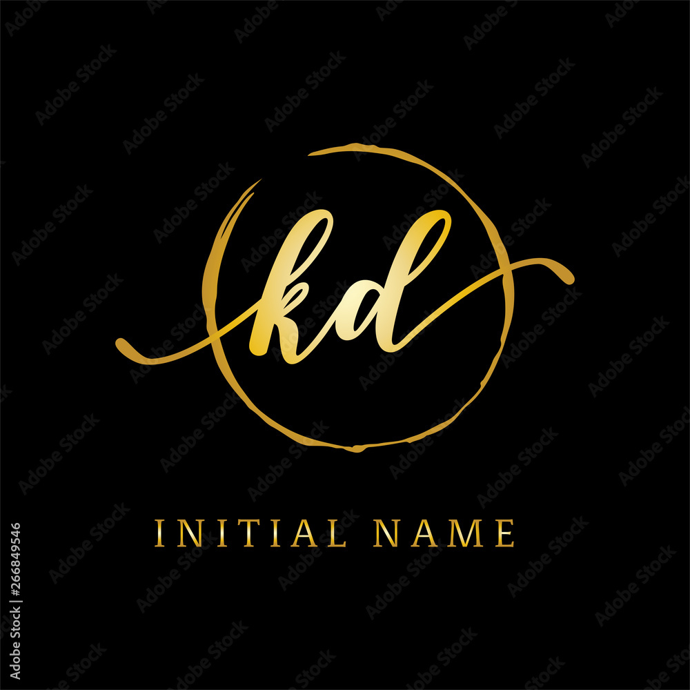KD Initial name Gold sign logo Stock Vector | Adobe Stock