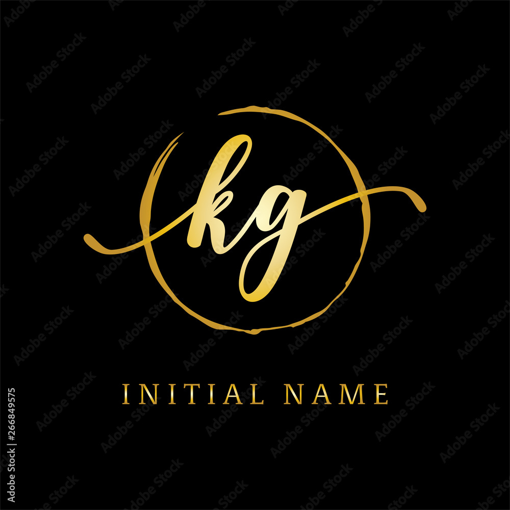 KG Initial name Gold sign logo Stock Vector | Adobe Stock