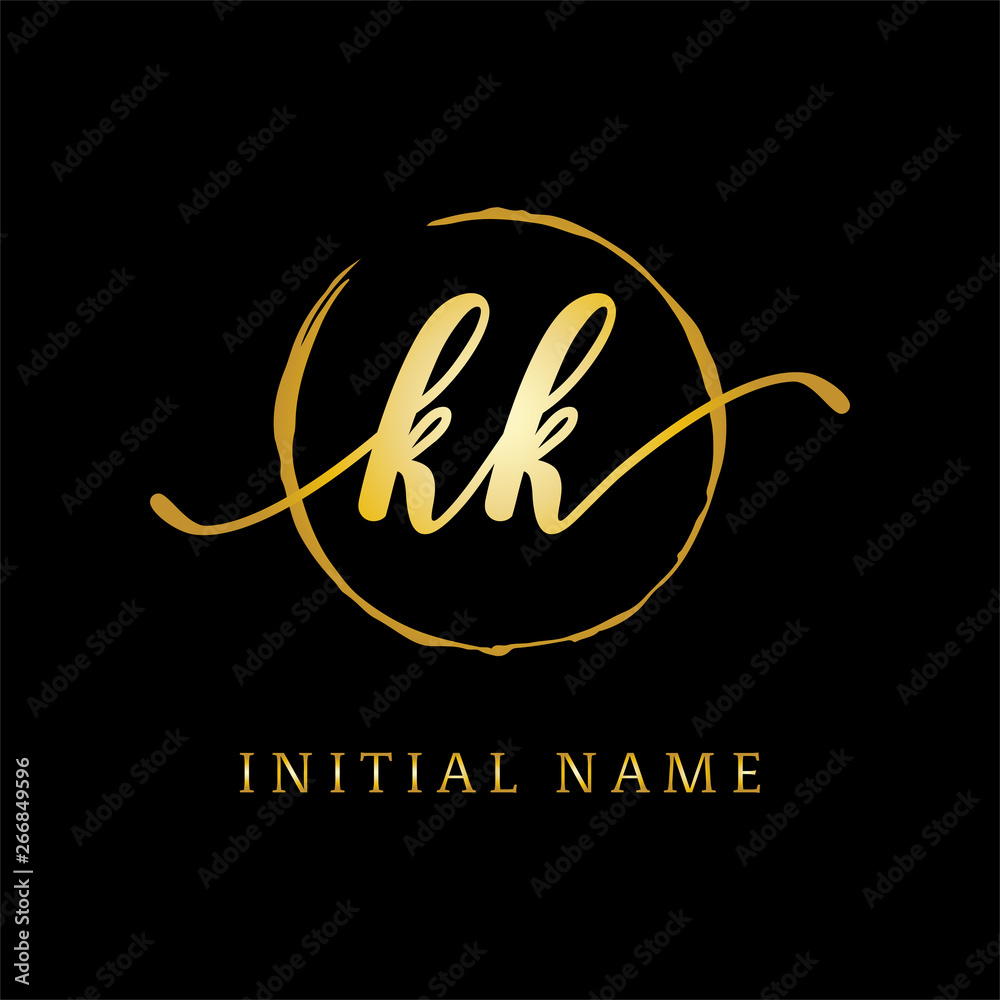 KK Initial name Gold sign logo Stock Vector | Adobe Stock