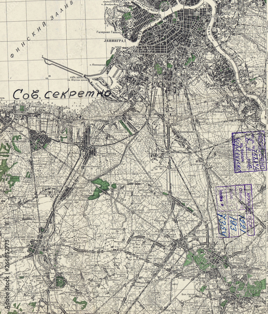 Soviet topographic military map of WW2 Stock Photo | Adobe Stock