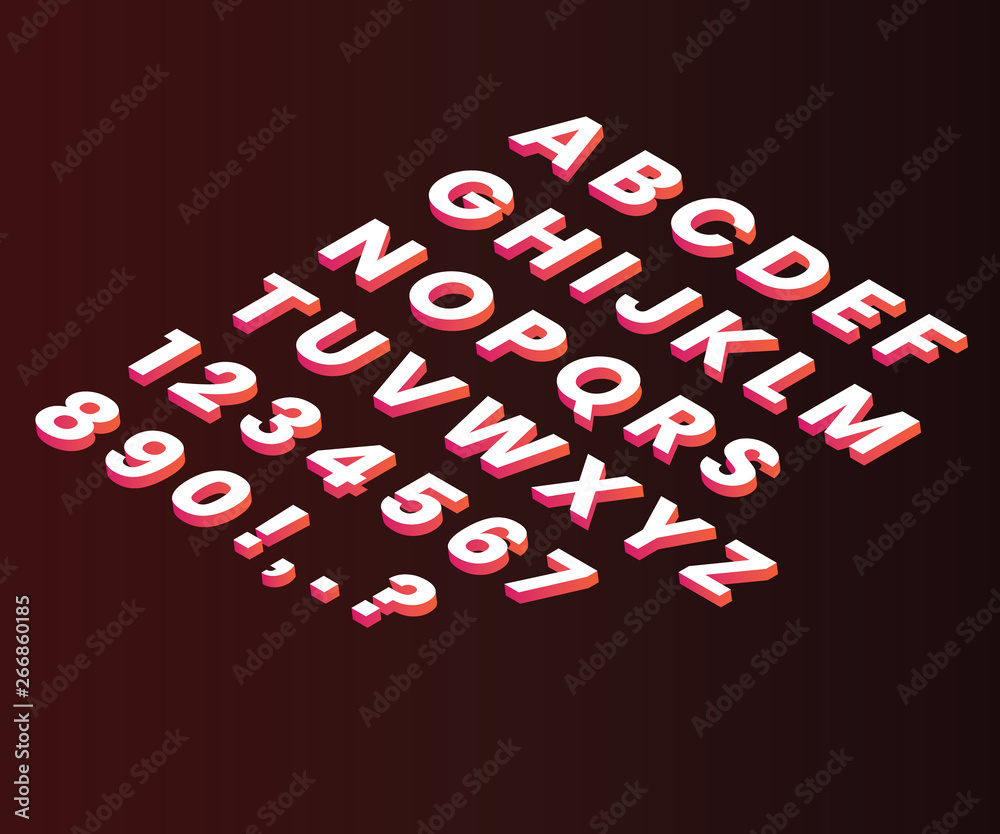 Isometric Artwork Concept of Poppins Font Letters Stock Vector | Adobe ...