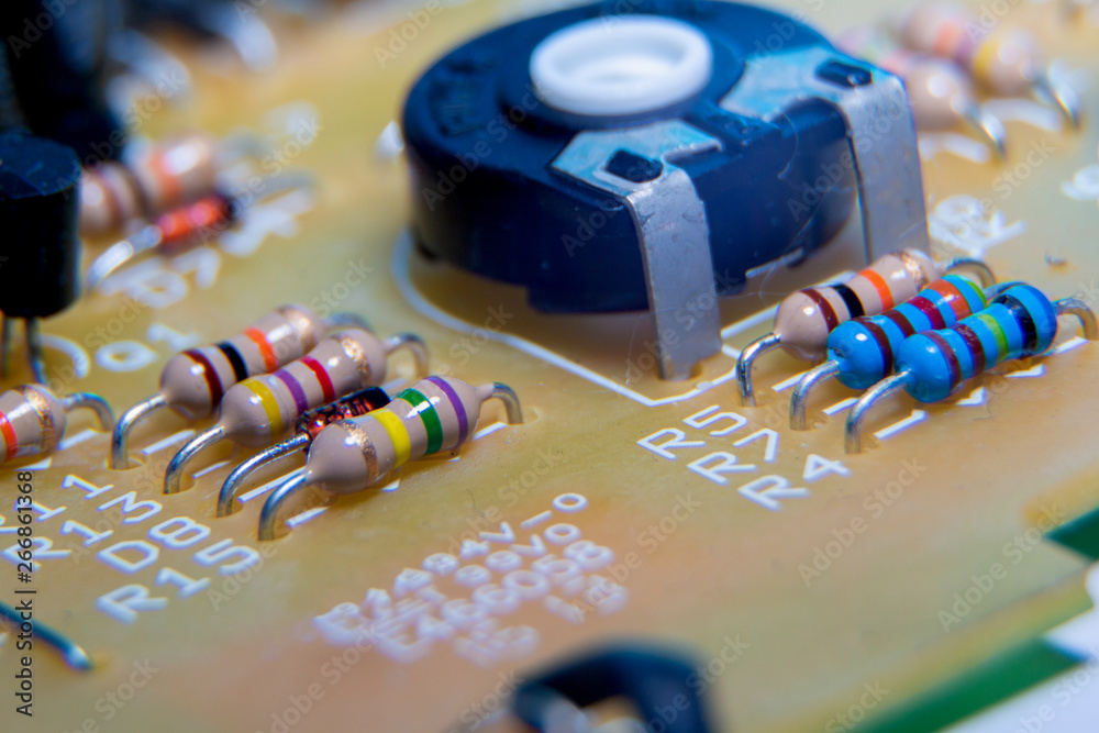Resistor on Electronic circuit board,use for wallpaper, used as ...