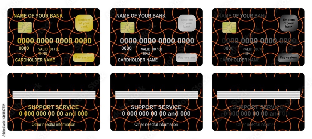 Bank card black tile with orange lines backgrounds Stock Vector | Adobe ...