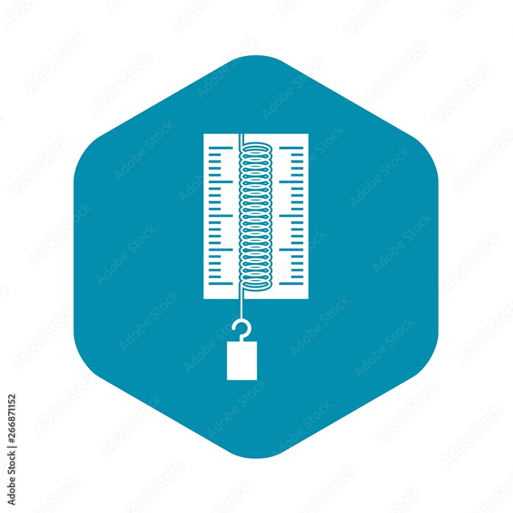 Physics dynamometer for laboratory work icon. Simple illustration of ...