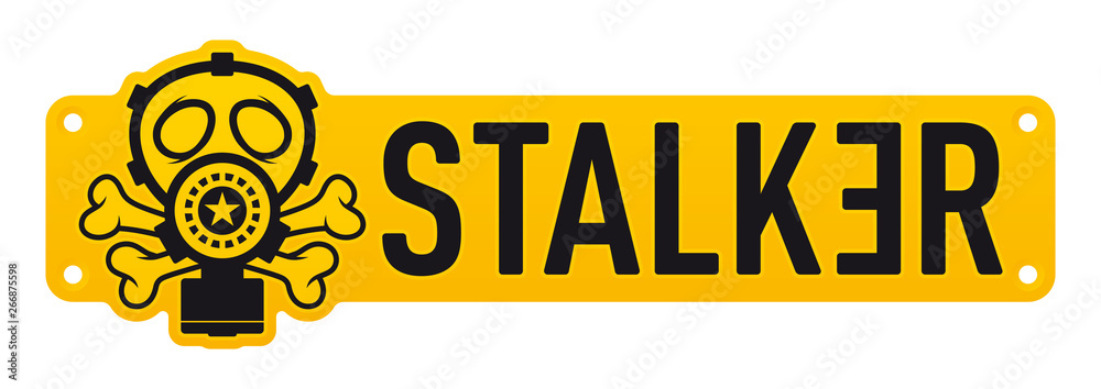 Vector warning sign with logo and text stalker. Isolated on white ...
