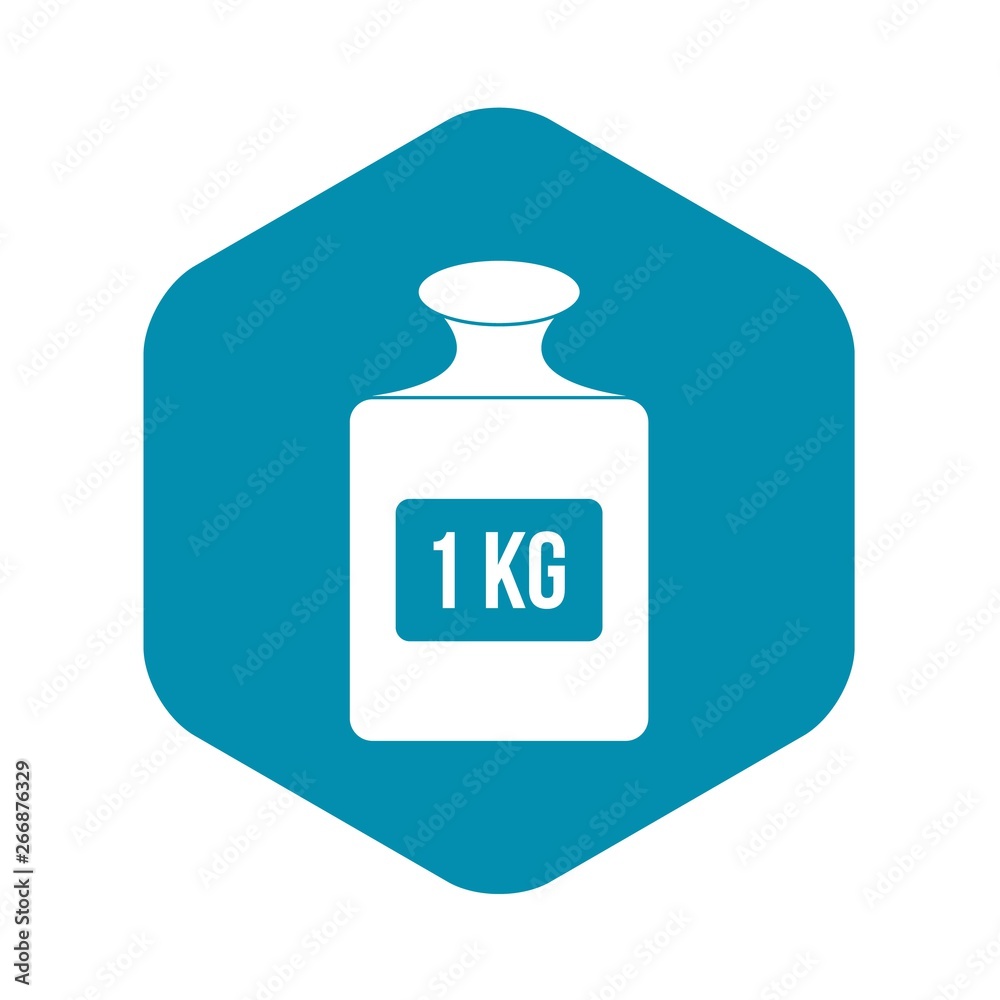 One kilogram weight icon. Simple illustration of one kilogram weight ...