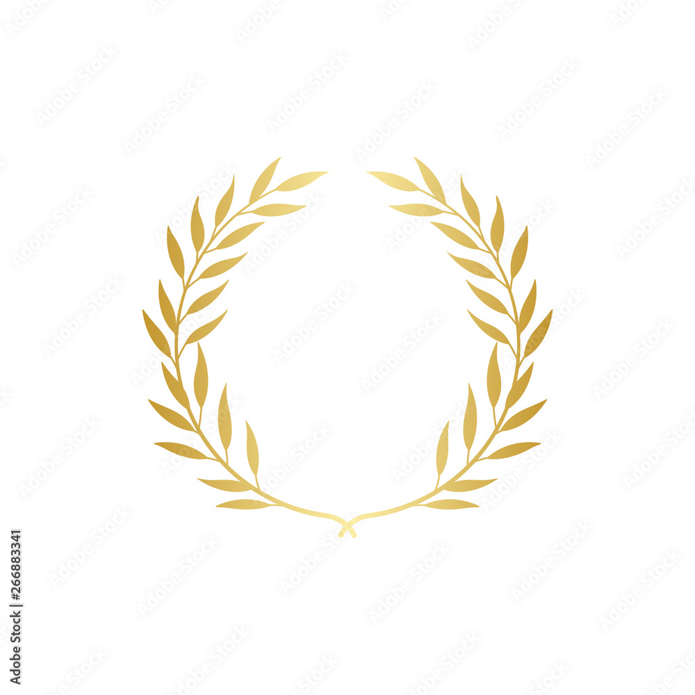 Golden Greek wreath of laurel or olive branches vector isolated on ...