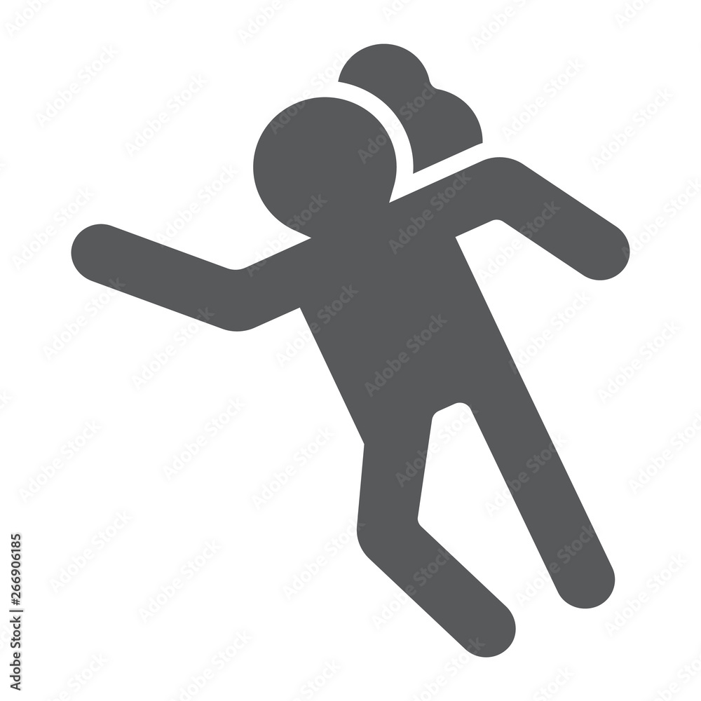 Crime scene glyph icon, accident and murder, victim sign, vector ...