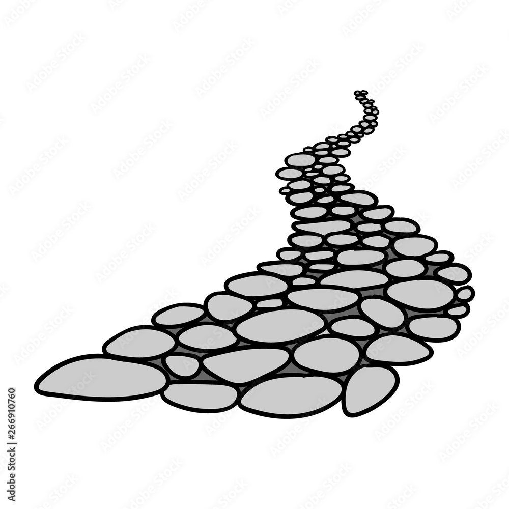 Cartoon Rocky Path Vector Illustration Stock Vector | Adobe Stock