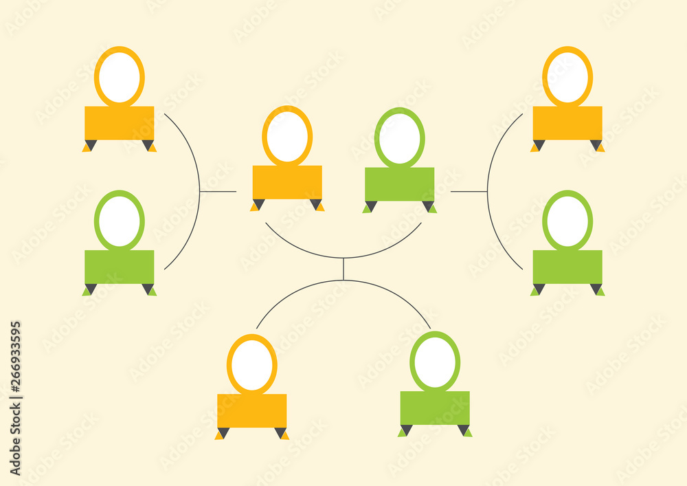 Genealogical family tree vector. Family tree on a beige background ...