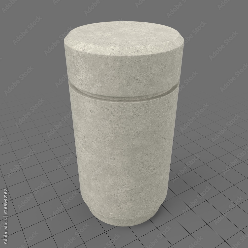 Concrete street bollard Stock 3D asset | Adobe Stock