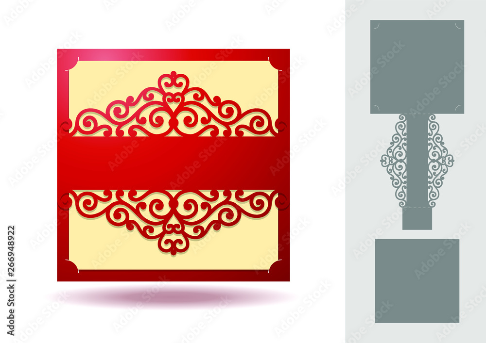 Invitation design template for laser cut Stock Vector | Adobe Stock