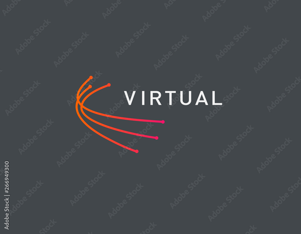 Simple logo icon abstract lines virtual reality Stock Vector | Adobe Stock