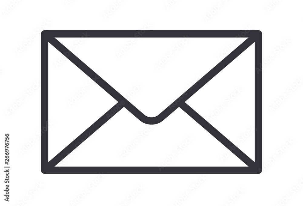 Mail message letter line art icon symbol vector illustration Stock ...
