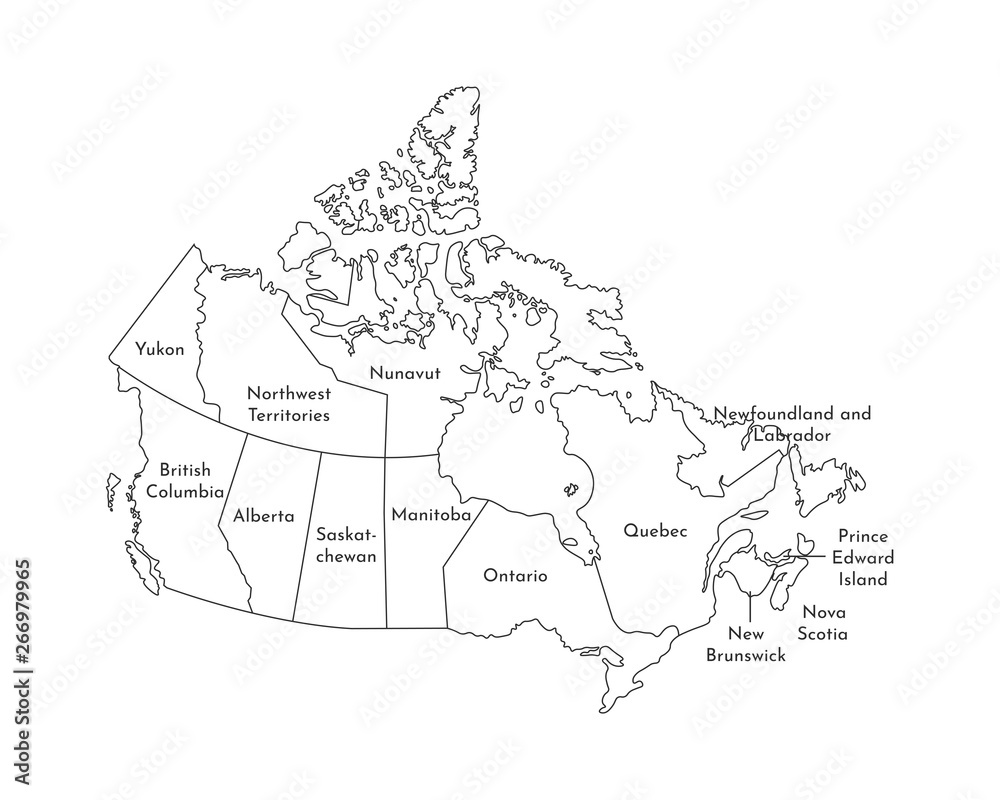 Map Of Canada And Provinces Black And White