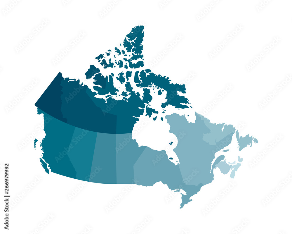 Vector isolated illustration of simplified administrative map of Canada ...
