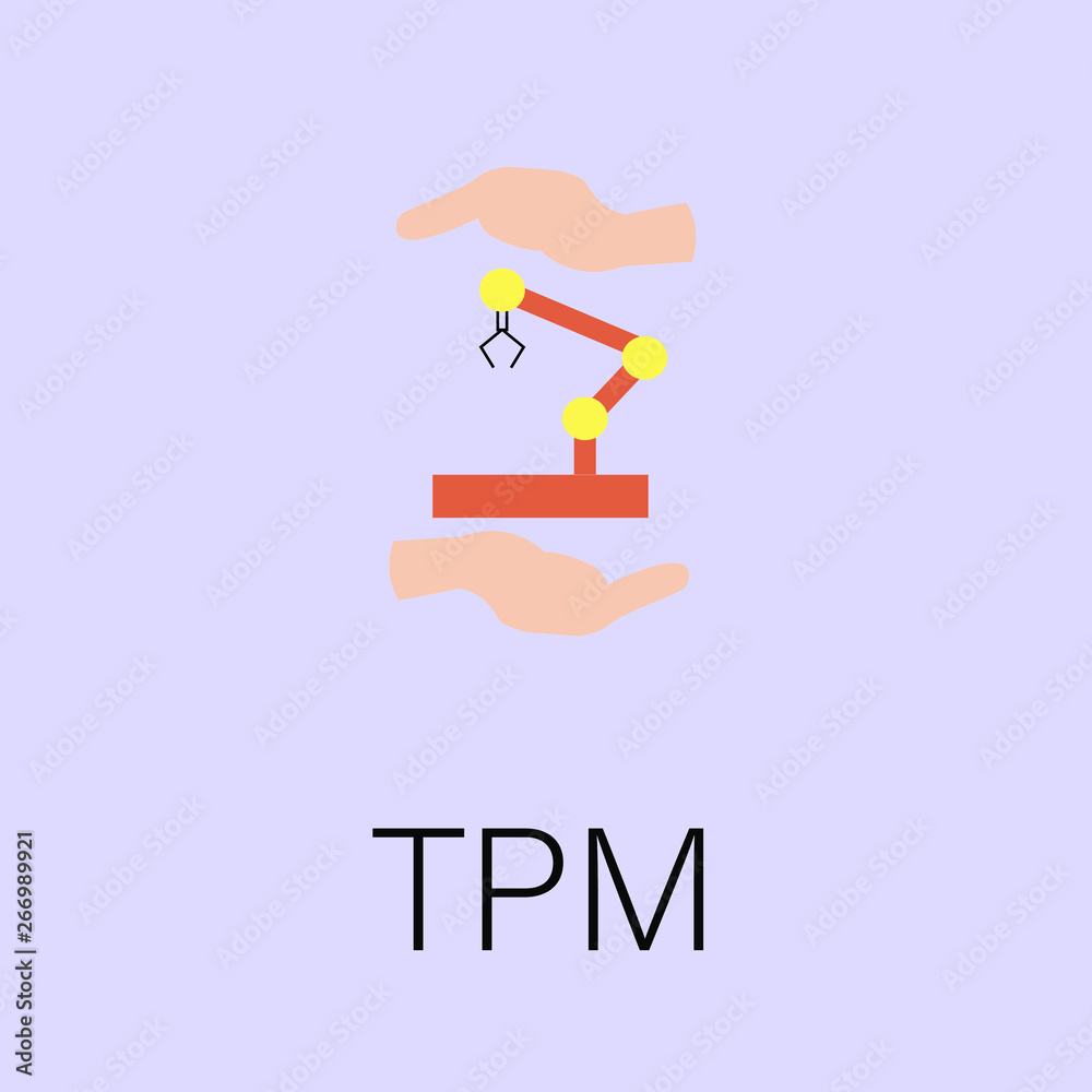 Lean manufacturing flat icon with illustration of areas of lean ...