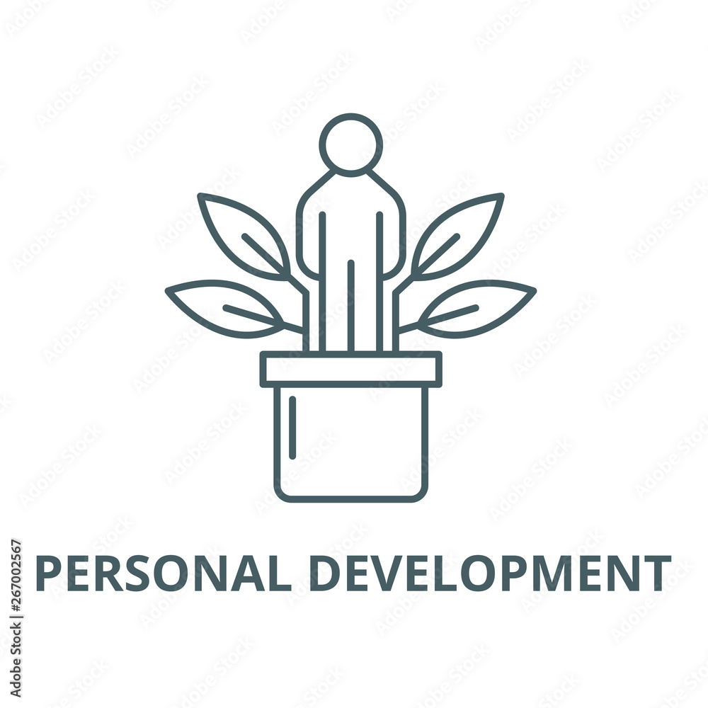 Personal development vector line icon, outline concept, linear sign ...