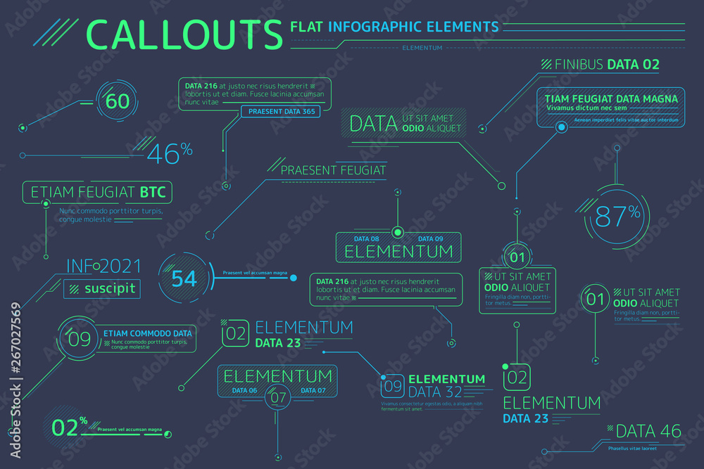 Callouts Flat Infographic Elements Stock Vector | Adobe Stock